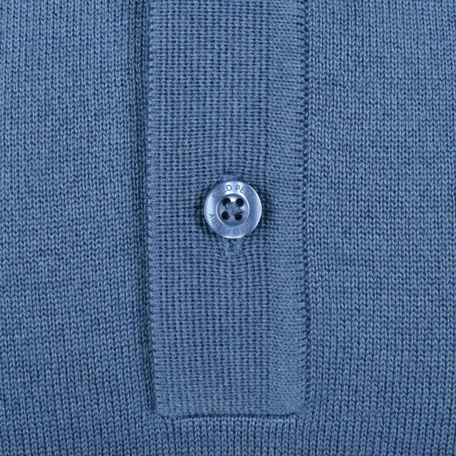 Fred Perry Long Sleeve Knit Polo Blue